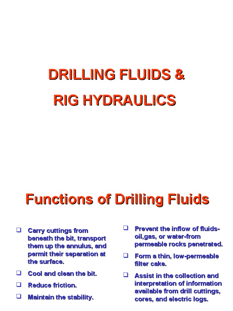 9-Drilling Fluids & Rig Hydraulics | PDF | Shear Stress | Drilling Rig