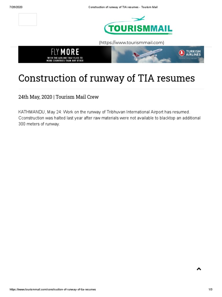 Construction of Runway of TIA Resumes - Tourism Mail | PDF | Buildings And Structures ...