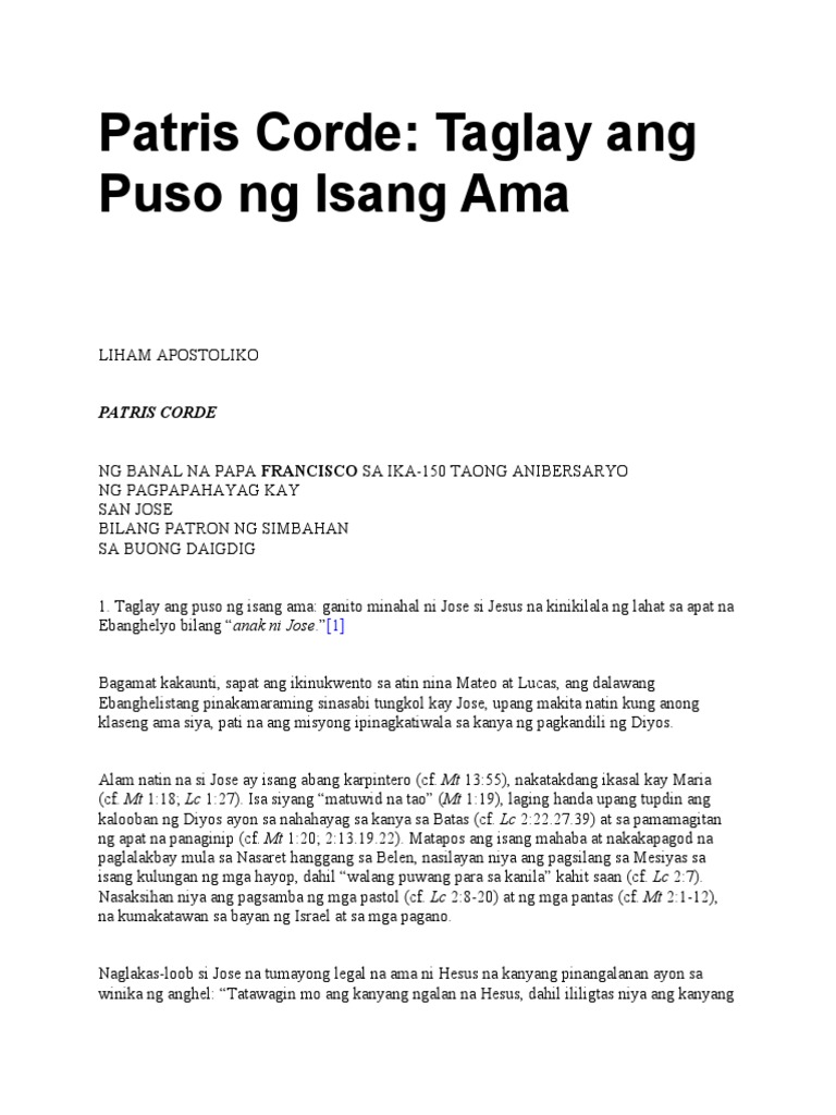 Patris Corde | PDF
