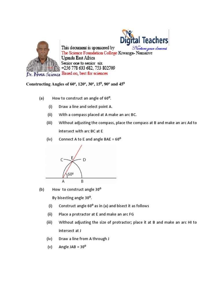 Angle Construction Techniques | PDF | Geometric Shapes | Geometric ...