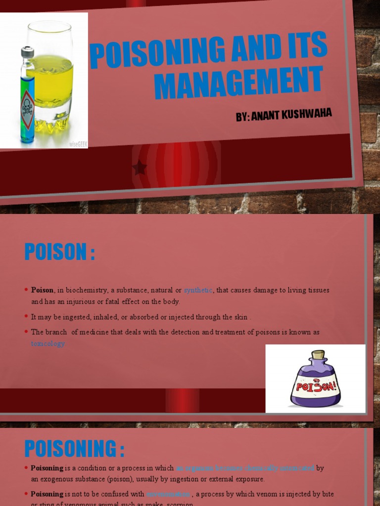 Poisoning and Its Management | PDF | Poison | First Aid