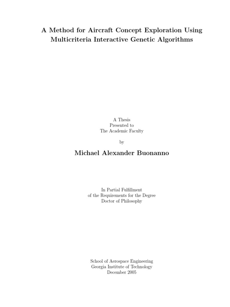 Thesis - A Method For Aircraft Concept Exploration Using Multicriteria Interactive Genetic ...