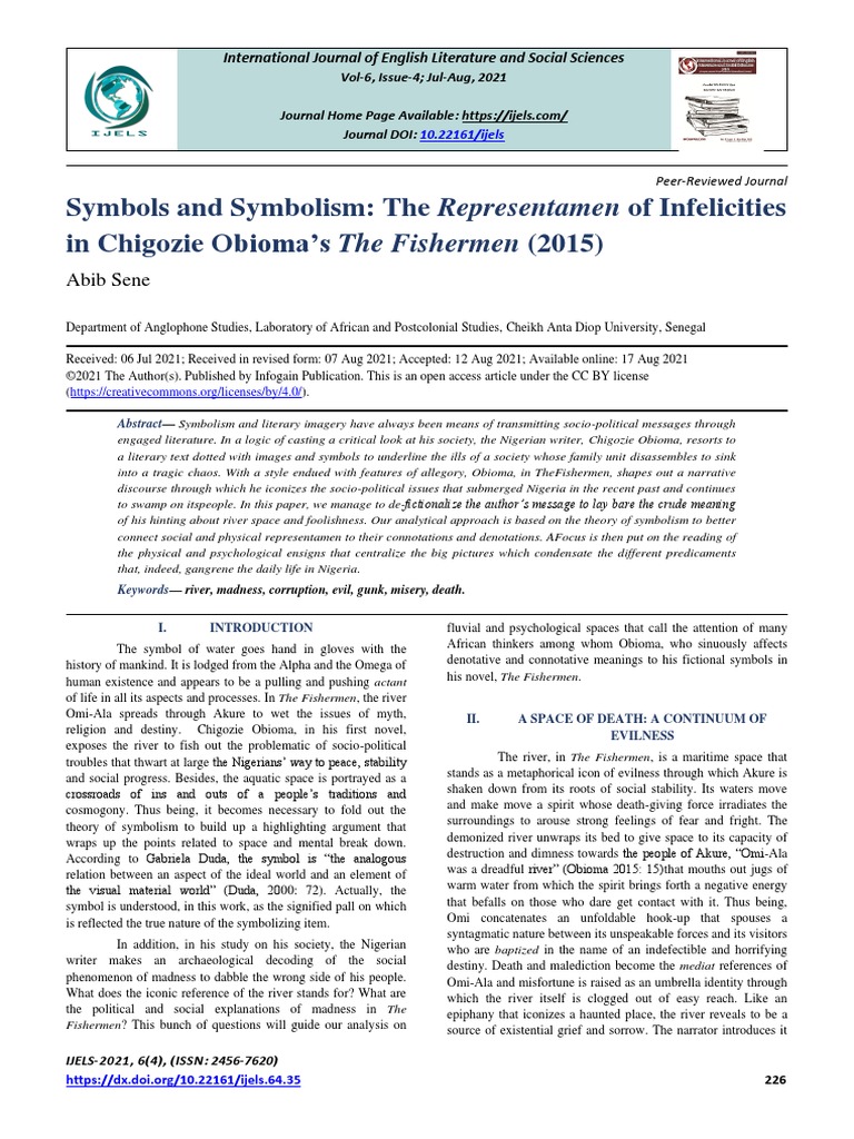 Symbols and Symbolism: The Representamen of Infelicities in Chigozie ...