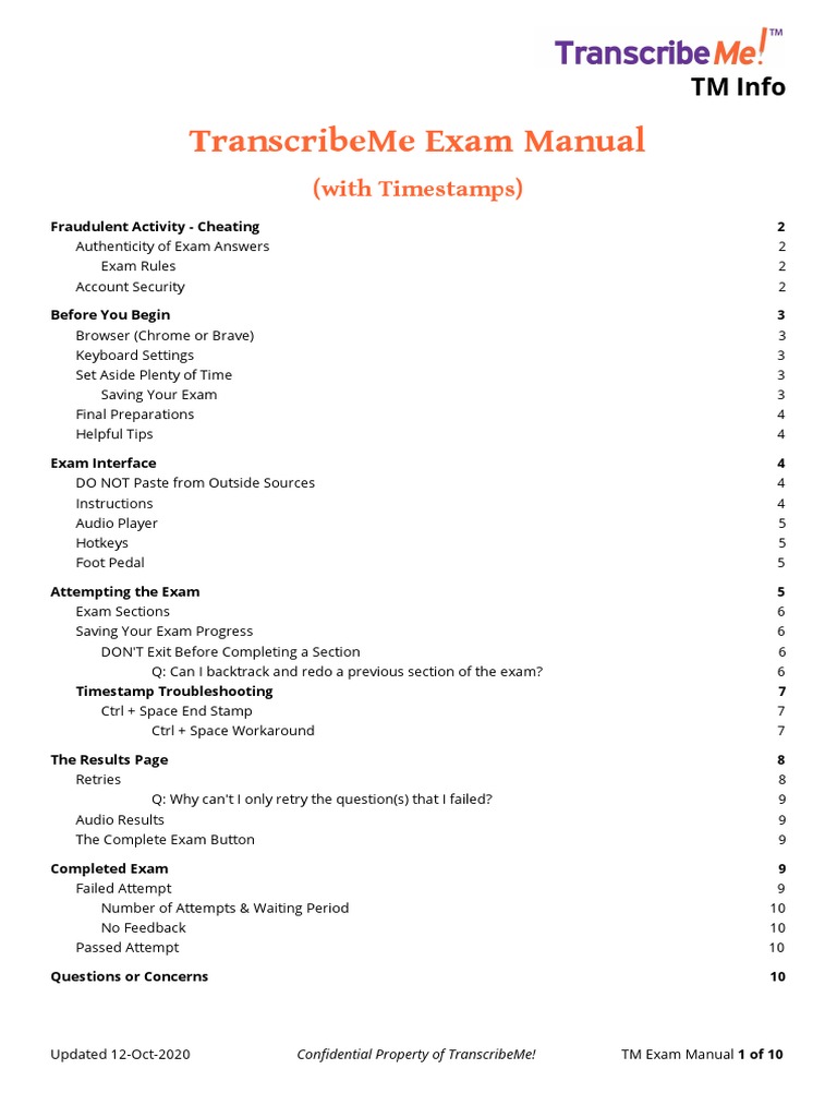 Q102 - TM Exam Manual Timestamps 2020oct12 | PDF | Keyboard Shortcut ...