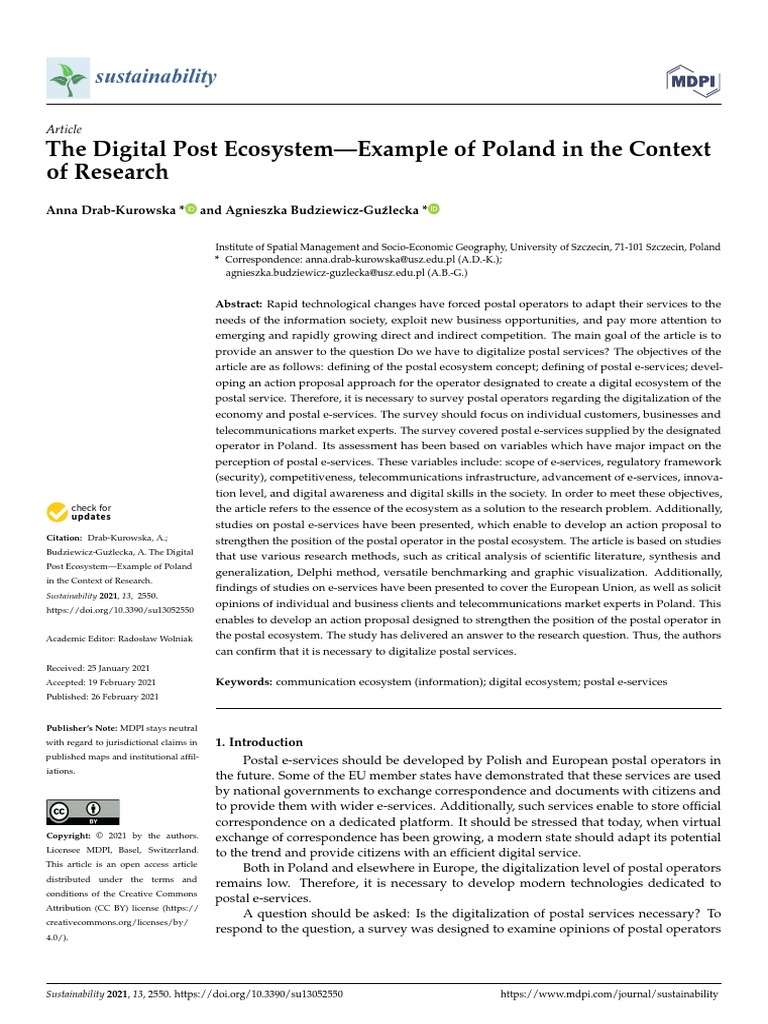 The Digital Post Ecosystem-Example of Poland in The Context of Research ...