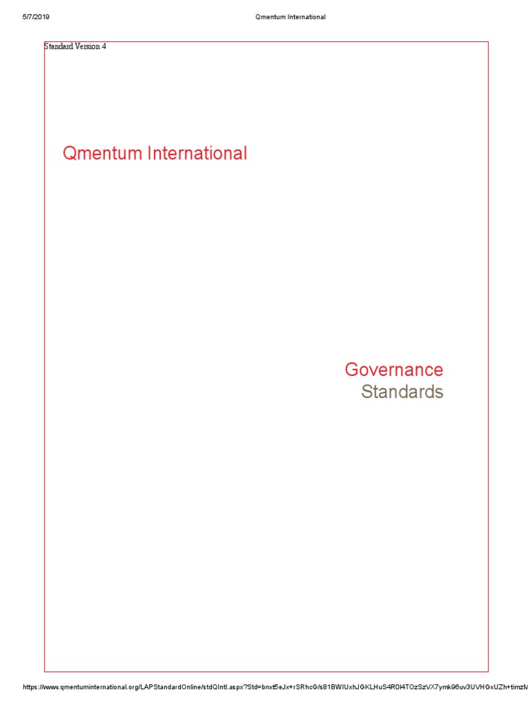 Qmentum International: Standards | PDF | Governance | Strategic Planning