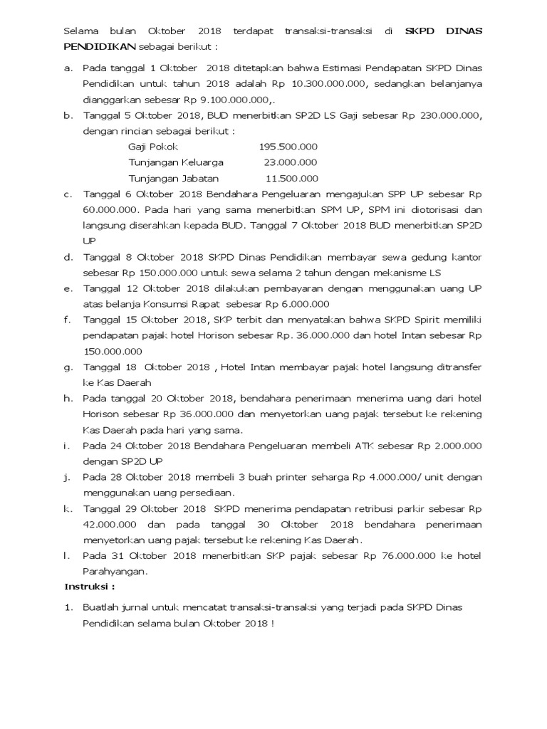 Latihan Soal SKPD DINAS PENDIDIKAN | PDF