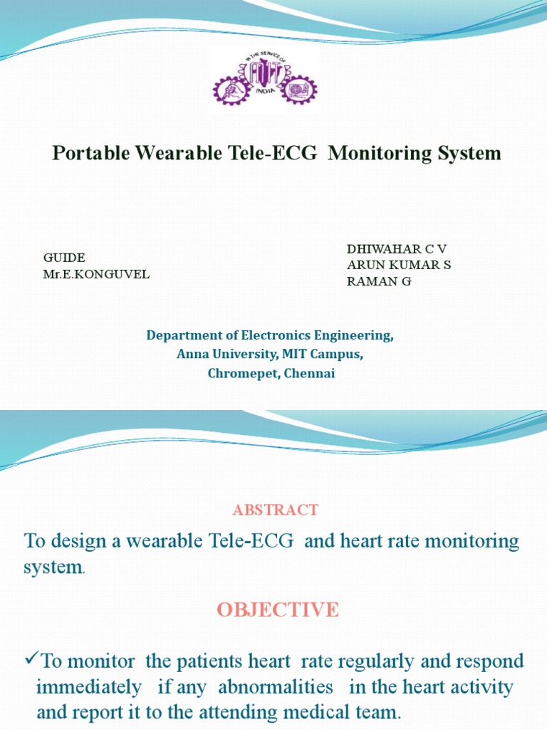 Portable Wearable Tele-ECG Monitoring System | PDF | Heart | Chronic ...
