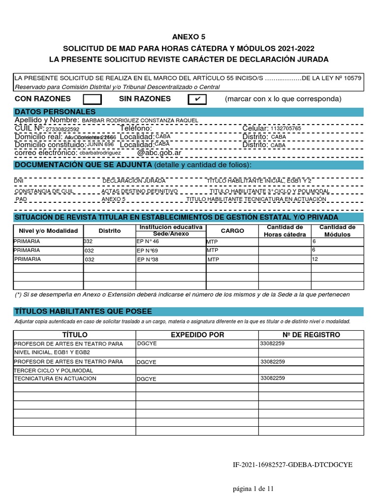 Completo Anexo 5 Formulario | PDF