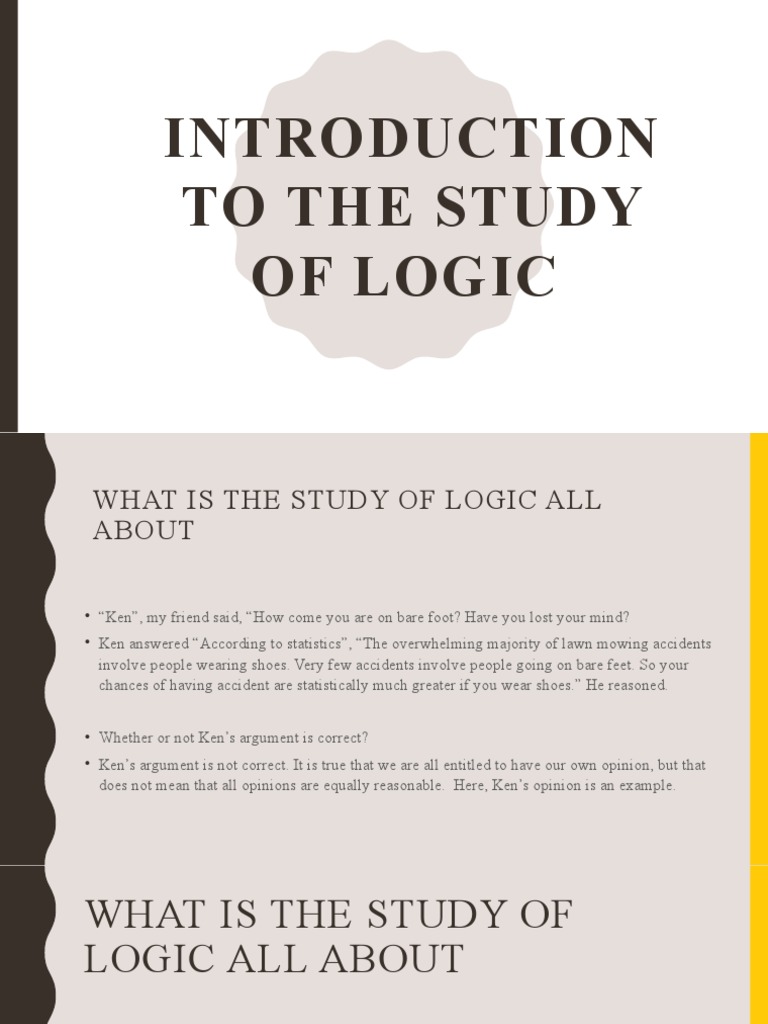 Introduction To The Study of Logic Part 1 and Part 2 of Syllabus | PDF ...
