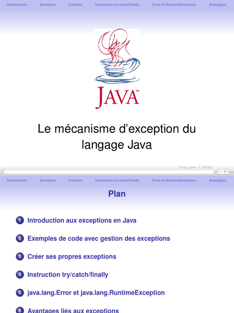 Exceptions | PDF | Java (Langage de programmation) | Ingénierie des systèmes