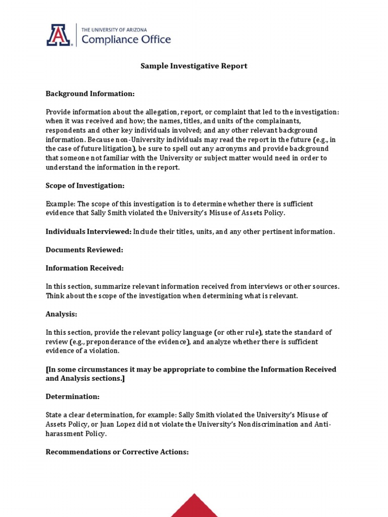 Sample Investigative Report | PDF