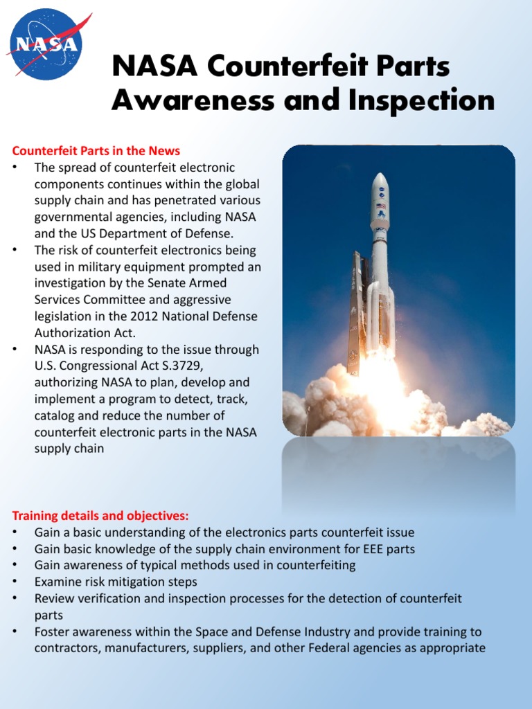 NASA Counterfeit Awareness Training-Full Day Flyer | PDF | Counterfeit ...