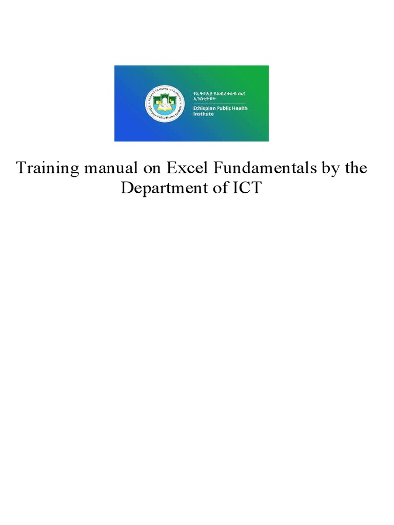 Excel Fundamentals Manual | PDF | Microsoft Excel | Worksheet