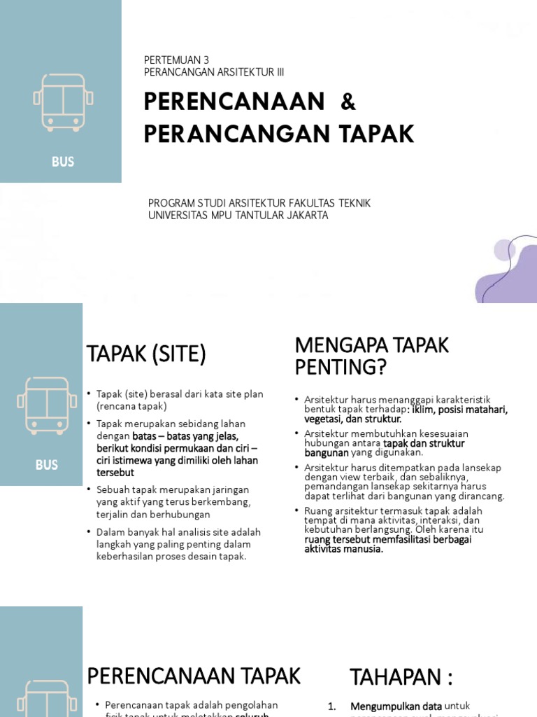 M3 Perencanaan Dan Perancangan Tapak Terminal Bus - Analisis Tapak ...