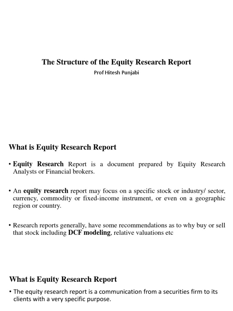 The Structure of The Equity Research Report | PDF | Securities Research ...