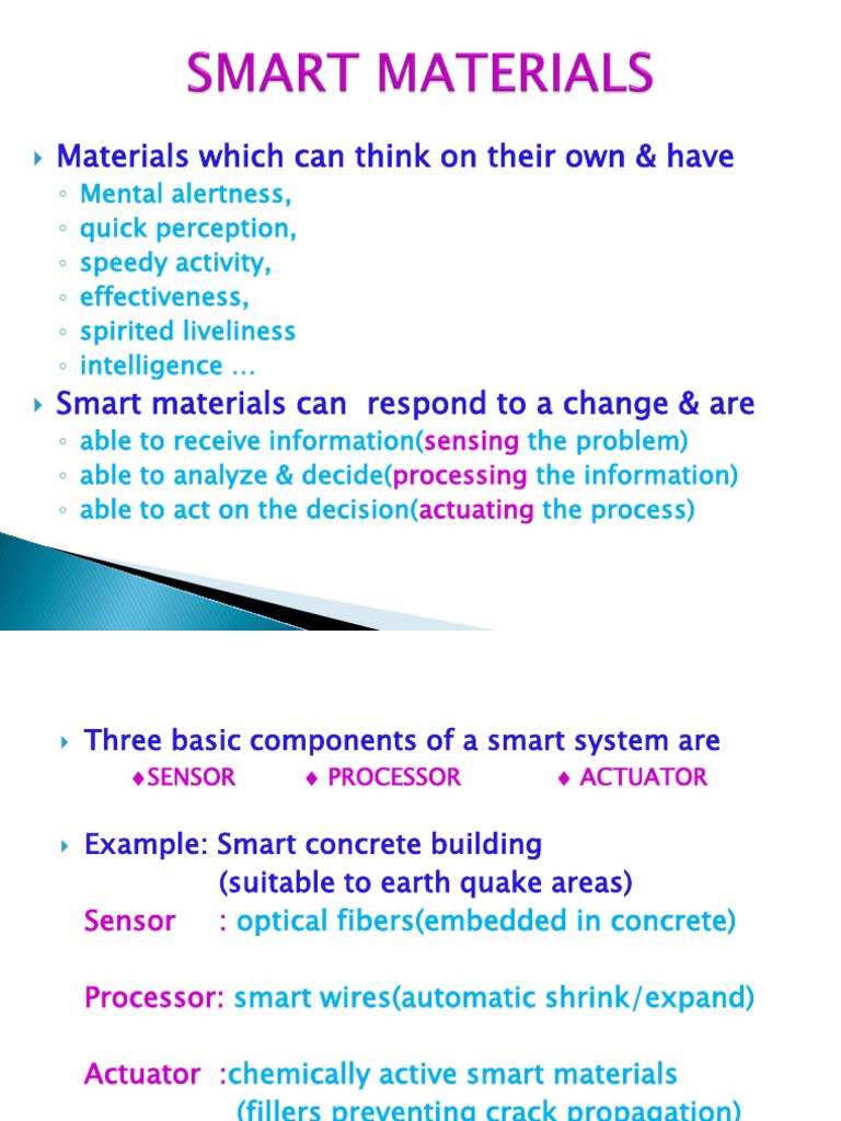 Smart Materials | PDF | Shape Memory Alloy | Piezoelectricity