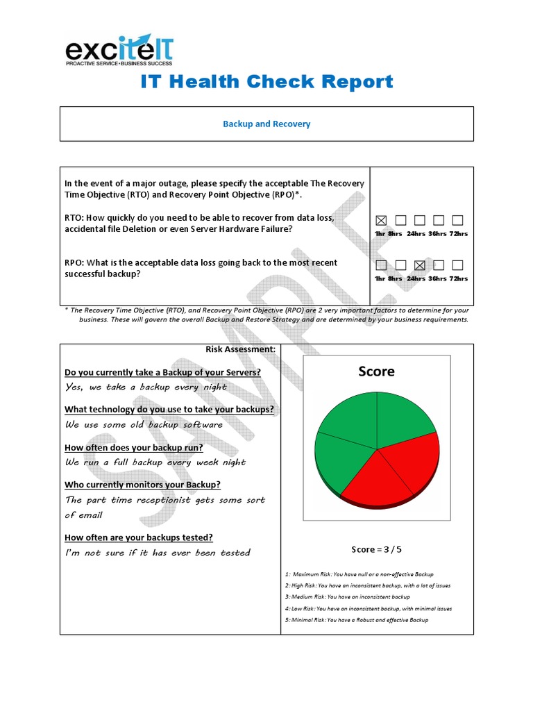 It Health Check Report Template | PDF | Disaster Recovery | Backup