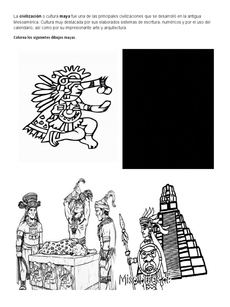 Dibujos de la Cultura Maya para Colorear | PDF