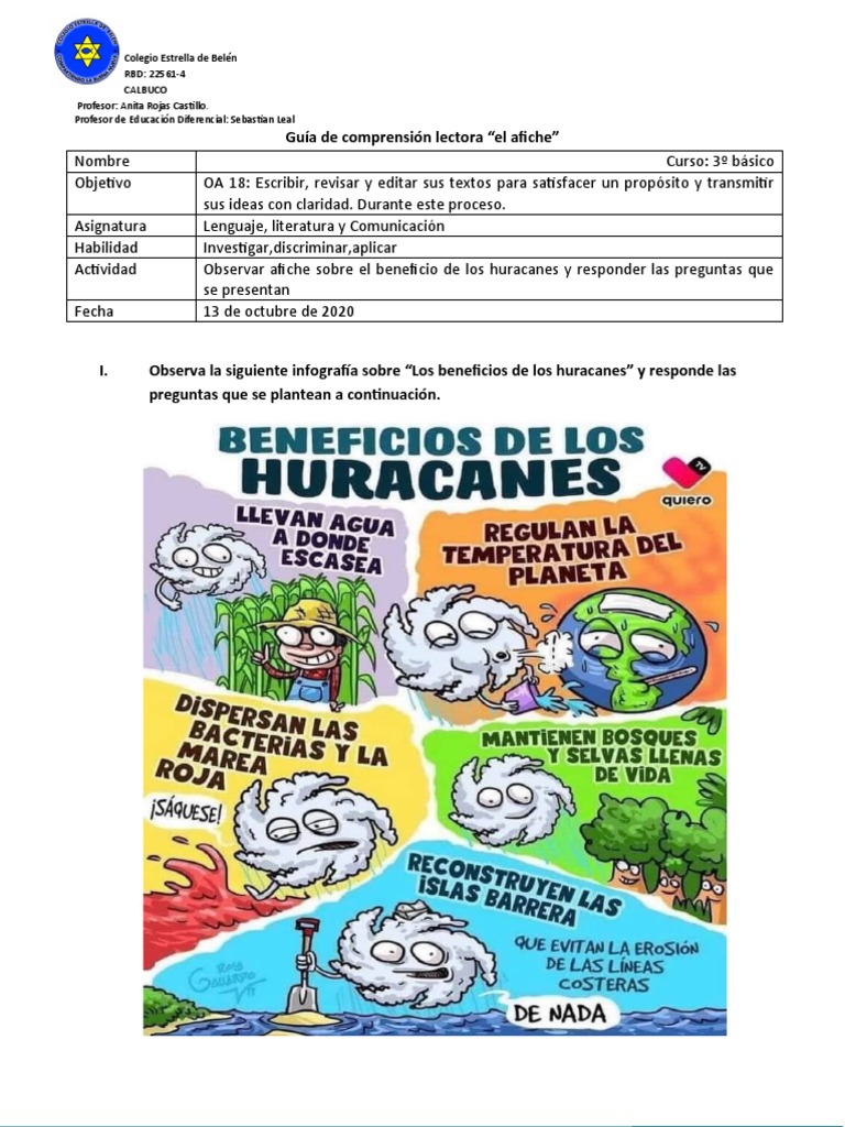 Guía de Comprensión Lectora 3º Básico | PDF | Cognición | Comunicación