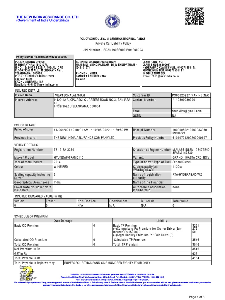 The New India Assurance Co. Ltd. (Government of India Undertaking ...