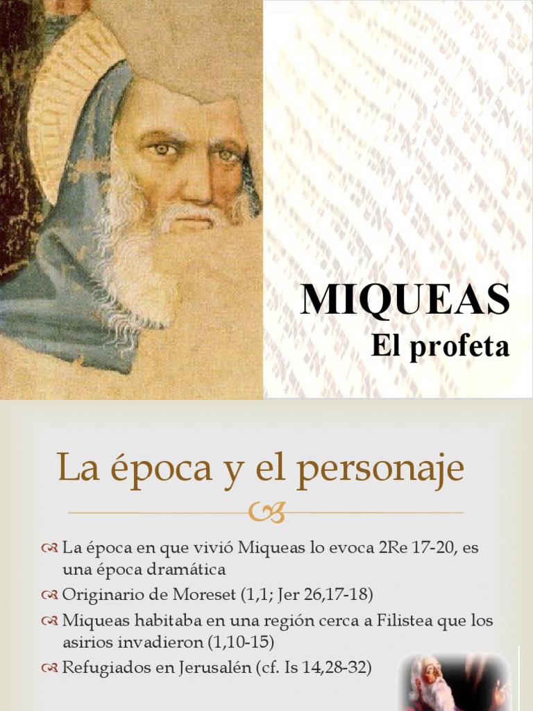 Miqueas: Profeta de Justicia y Esperanza | PDF | Isaias | Contenido bíblico