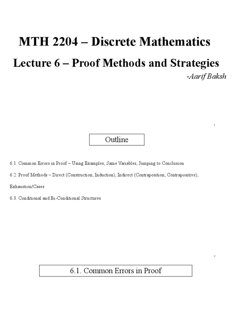 Lecture 6 - Proof Methods and Strategies | PDF