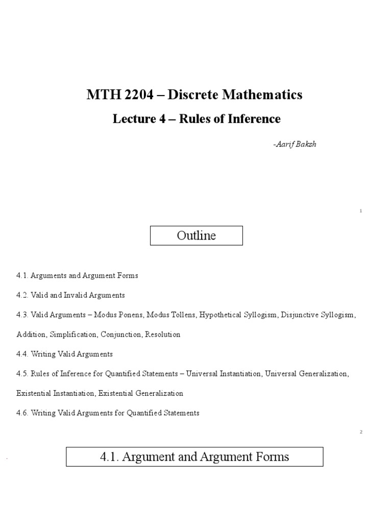 Discrete Math: Rules of Inference Guide | PDF