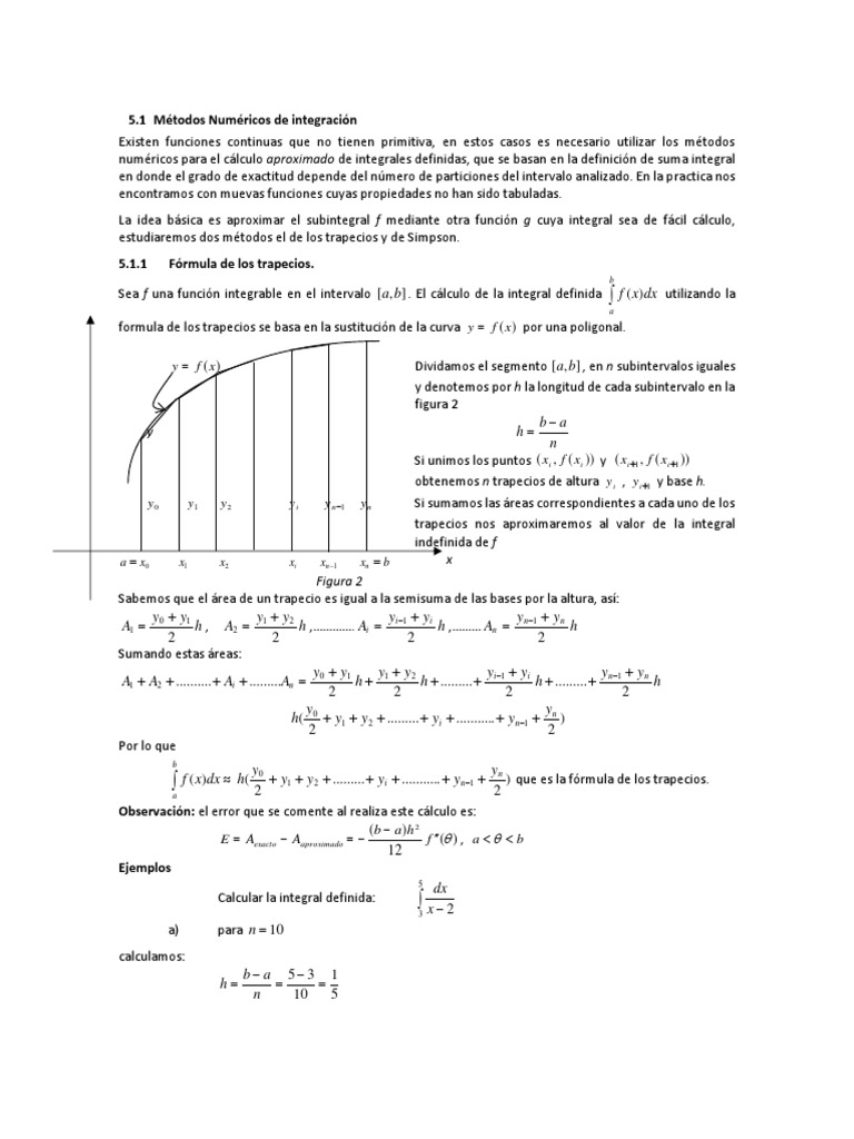 Integral Definida Método Simpsons y Trapecio | Descargar gratis PDF ...