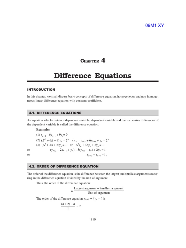 Difference Equations | PDF | Recurrence Relation | Variable (Mathematics)