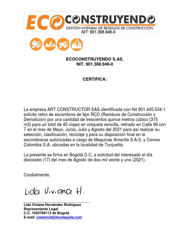 I. Carta de Disposicion Final Art Constructor | PDF