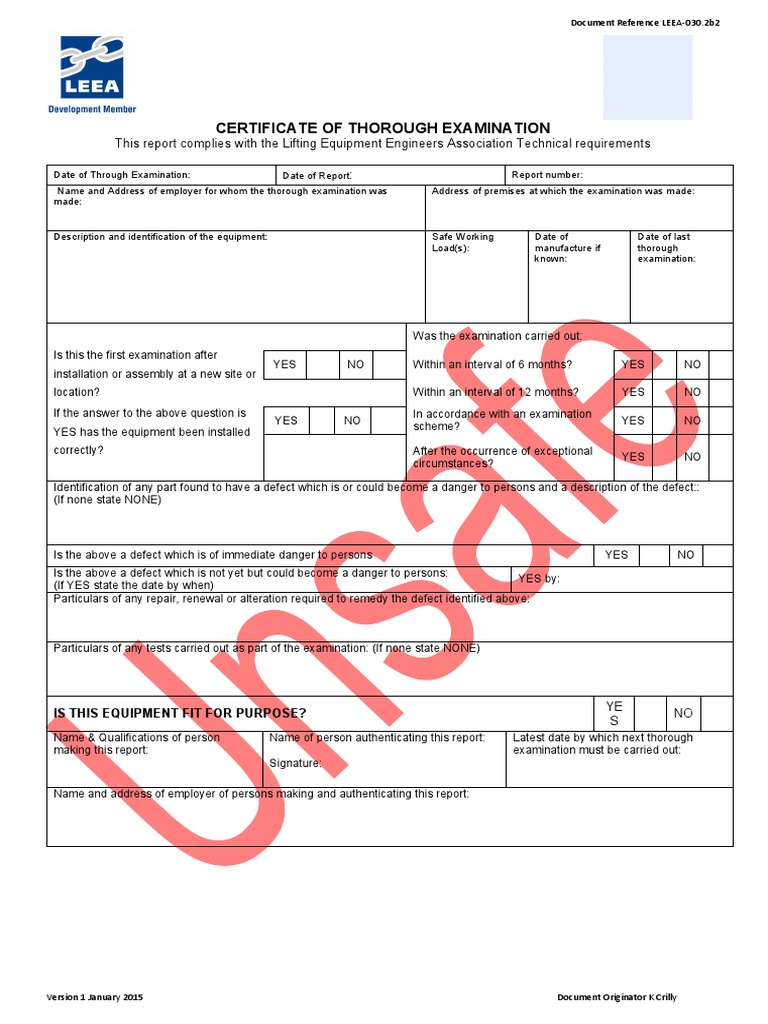 LEEA-030.2b2 Certificate of Thorough Examination-Unsafe (Overseas) (Dev ...