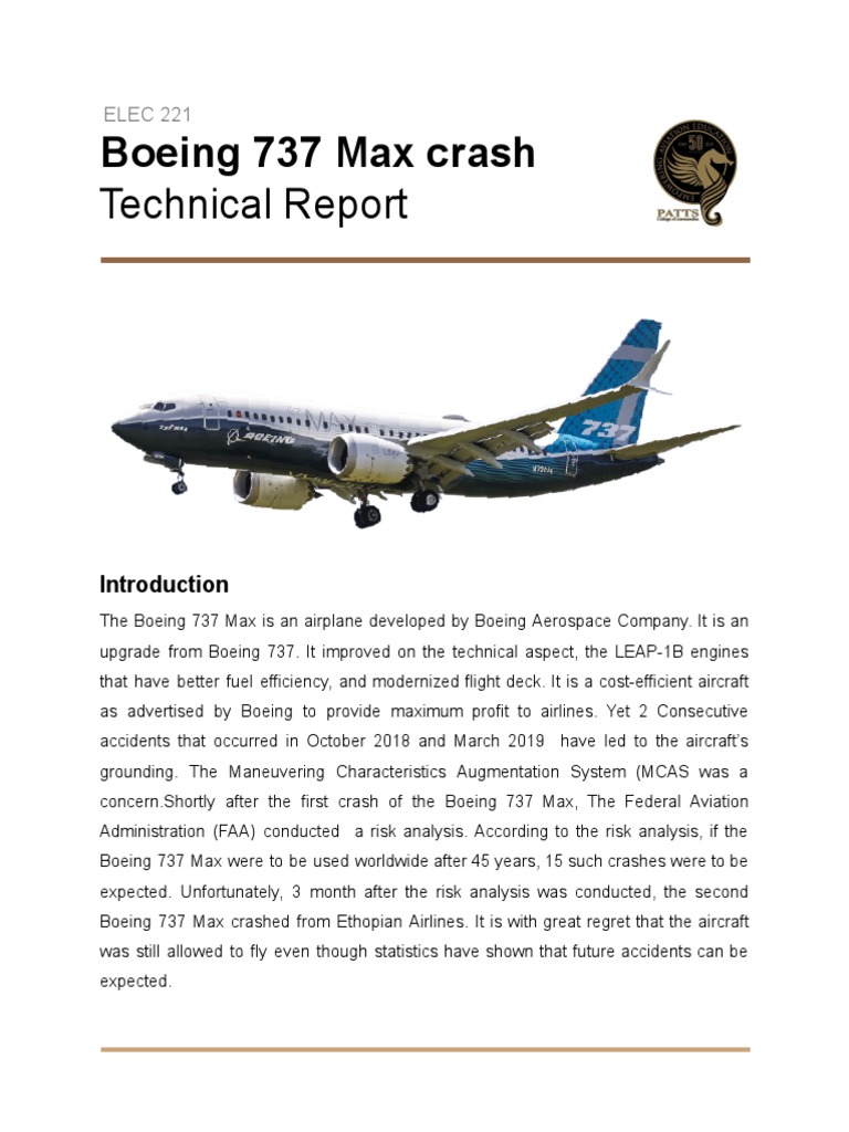 Technical Report: Boeing 737 Max Crash | PDF | Airliner | Aviation ...