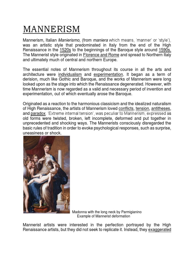 Mannerism - Art and Architecture | PDF | Aesthetics