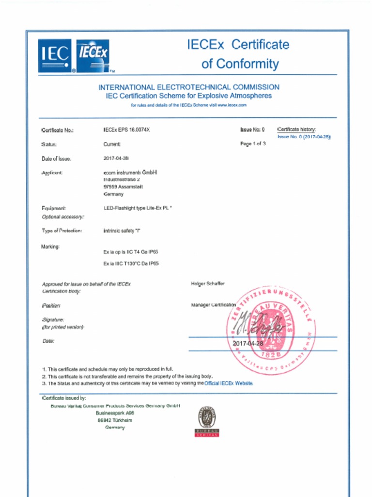 Ieeex: Iecex Certificate of Conformity | PDF | International ...