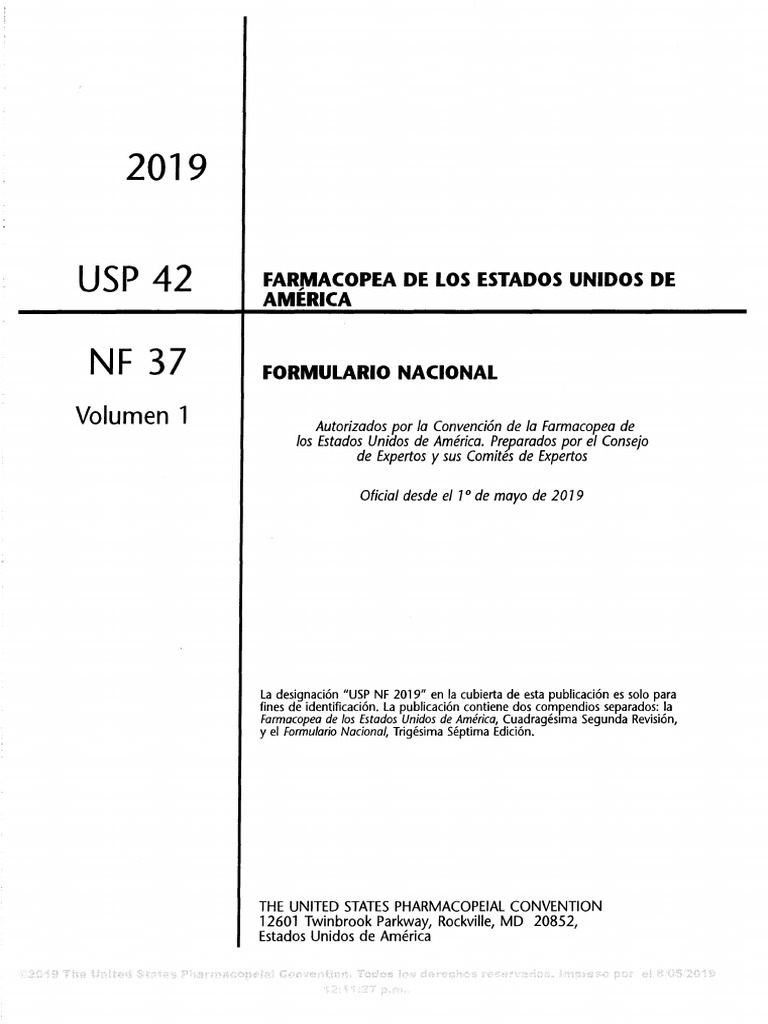 Usp42-Esp Vol 1 - Pag. 1-2380 | PDF | Farmacia | Farmacología