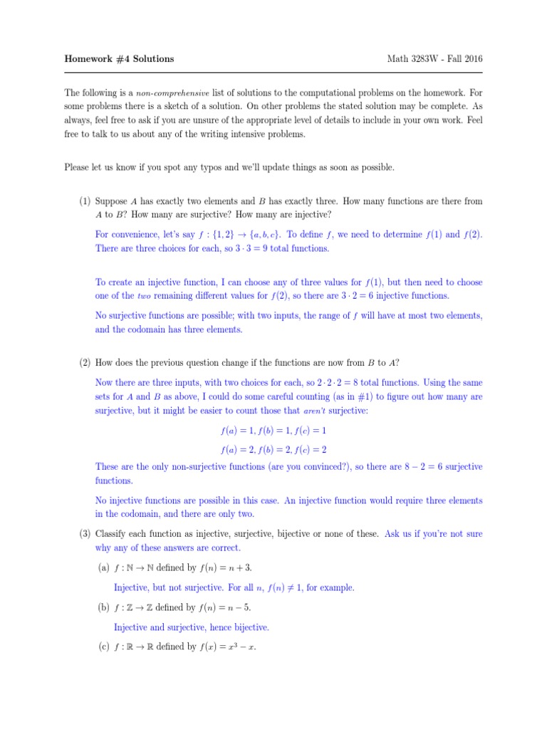 Math3283 hw4 f16 Sol | PDF | Function (Mathematics) | Mathematical Relations