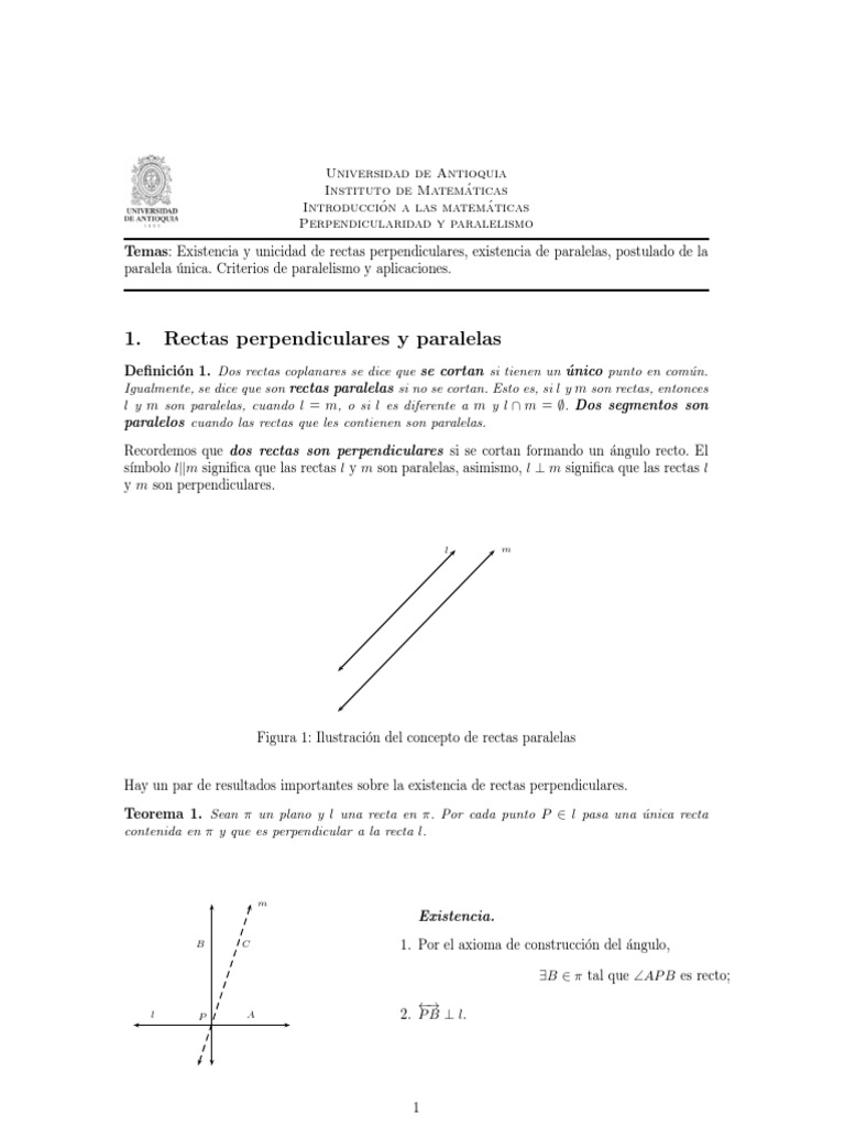 Rectas Paralelas y Perpendiculares | PDF | Triángulo | Perpendicular