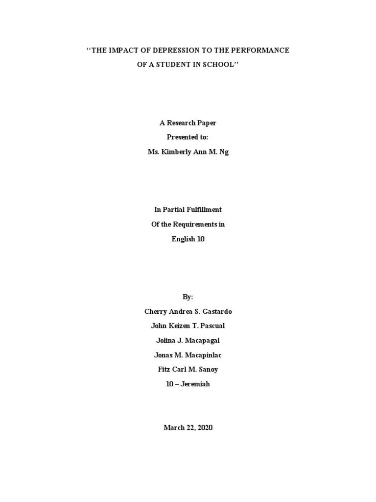 THESIS (Depression) | Download Free PDF | Major Depressive Disorder ...