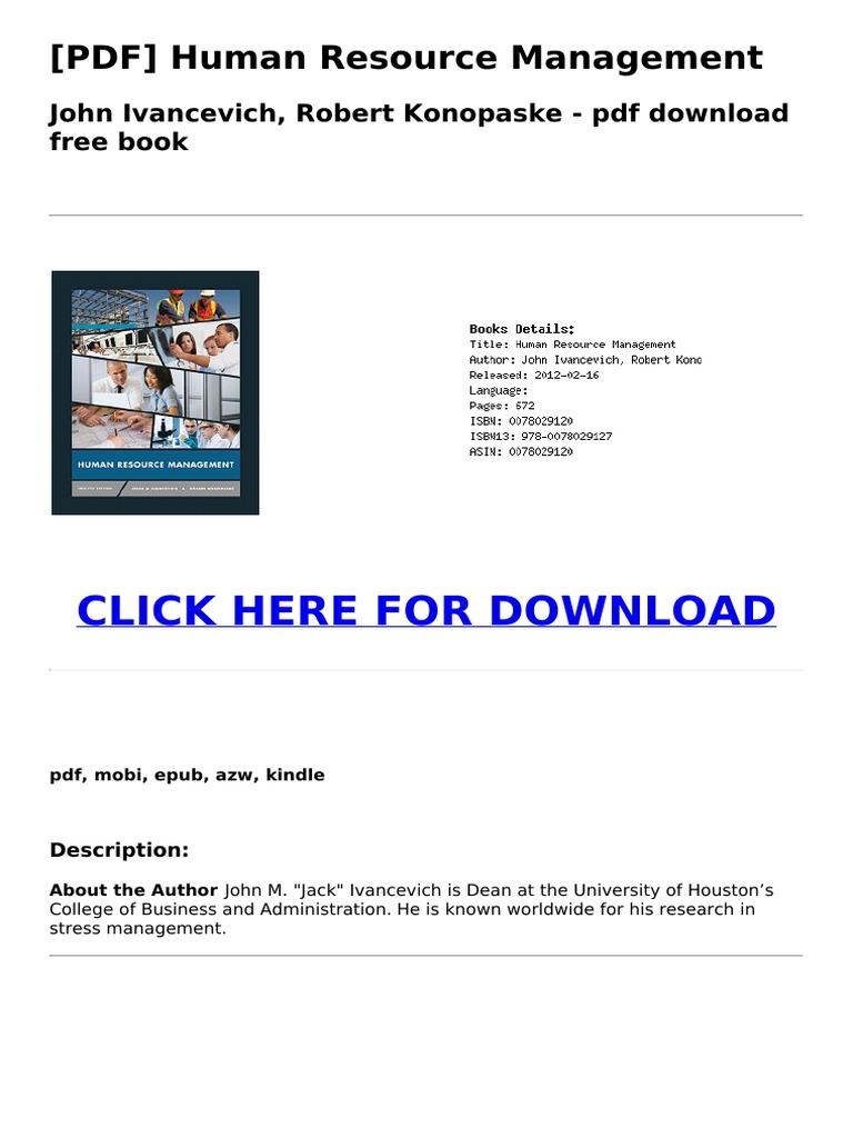 Click Here For Download: (PDF) Human Resource Management | PDF | Human ...