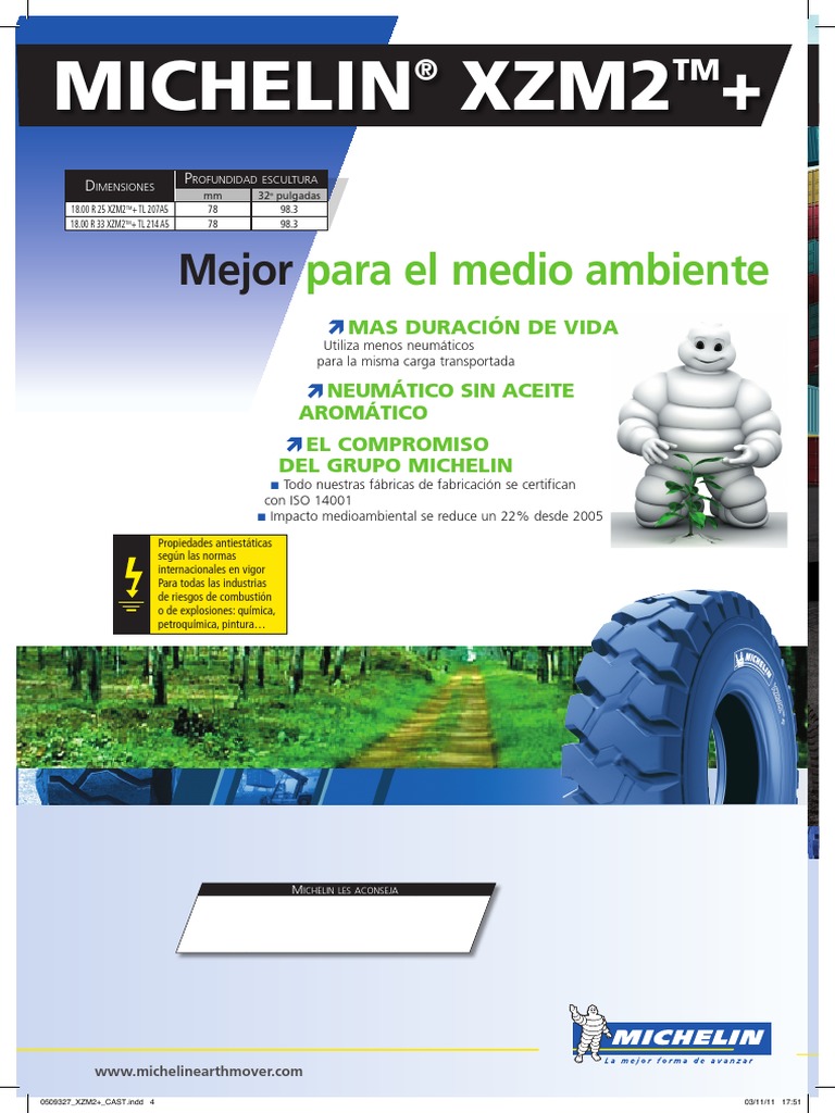 MICHELIN® XZM2 NUEVO | PDF | Neumático | Materiales