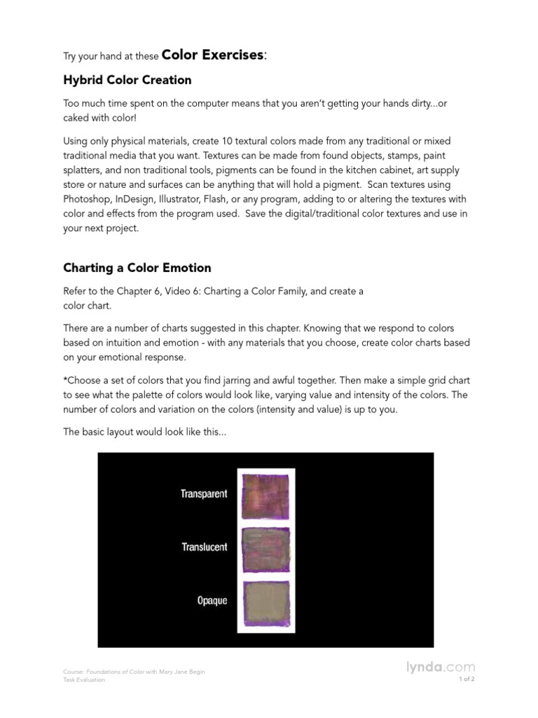 Color Exercises | PDF | Color | Memory