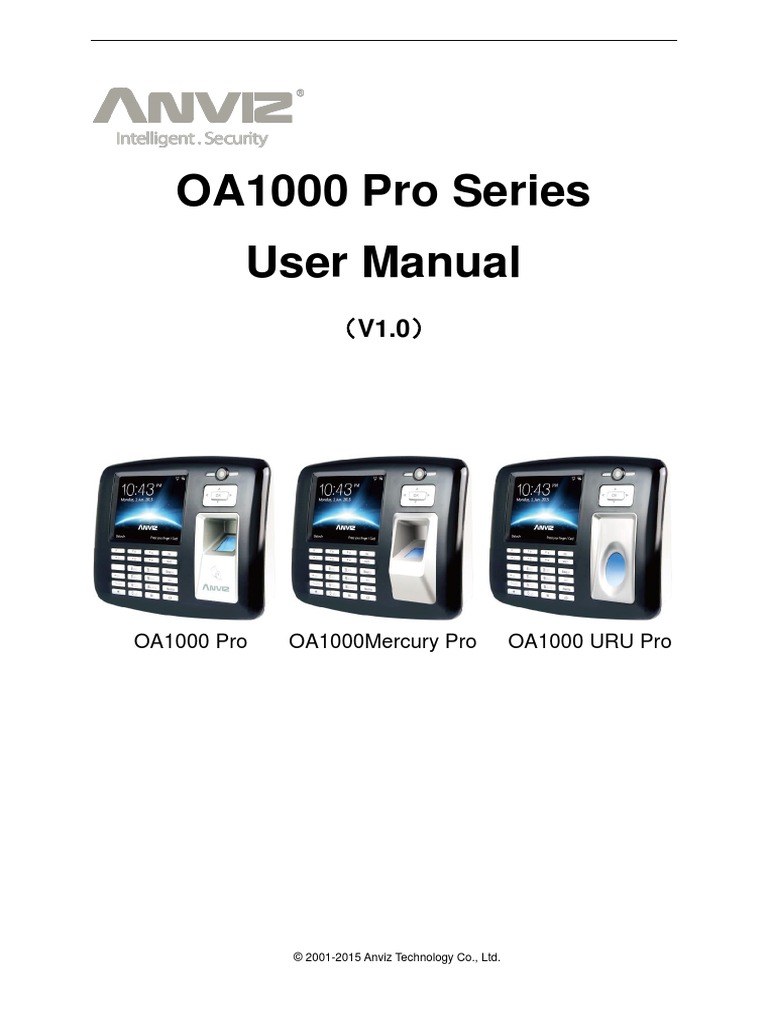 Anviz OA1000 Pro Series User Manual V1.0-EN | PDF | Computer Network | Ip Address