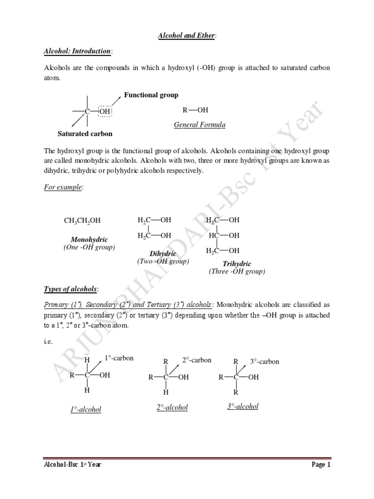 Introduction to Alcohols and Their Structure | PDF | Alcohol | Alkane
