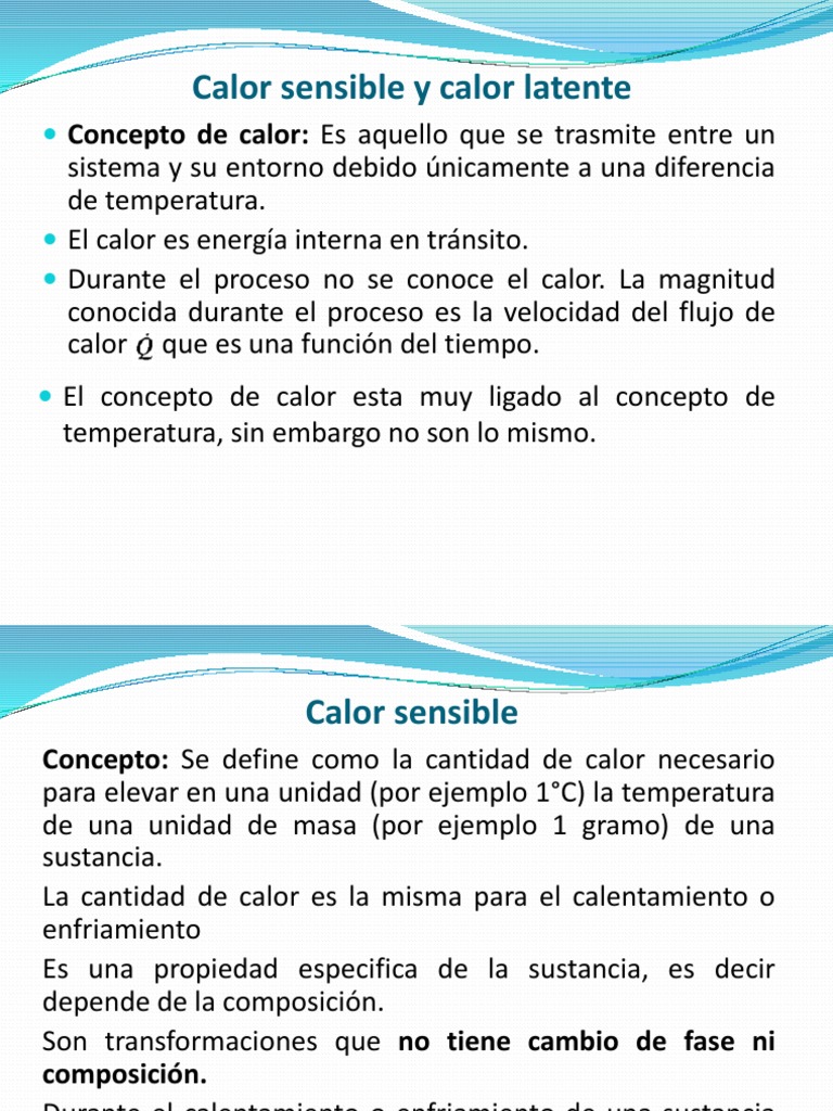 Calor Sensible y Latente | PDF | Calor | Calor latente