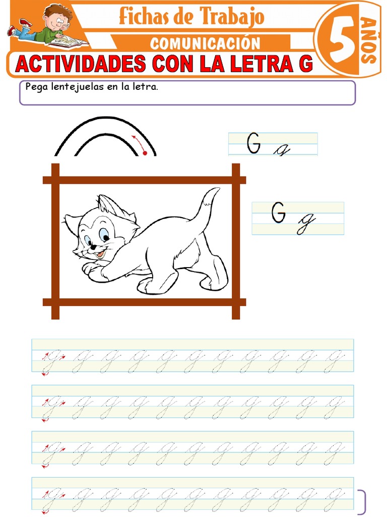 Hojas De Trabajo De La Letra G Para Preescolar Actividades Para Niños