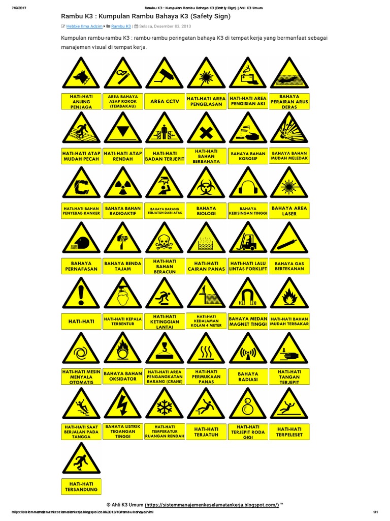 Rambu k3 Kumpulan Rambu Bahaya k3 Safety Sign Ahli k3 Umum 5 PDF Free | PDF