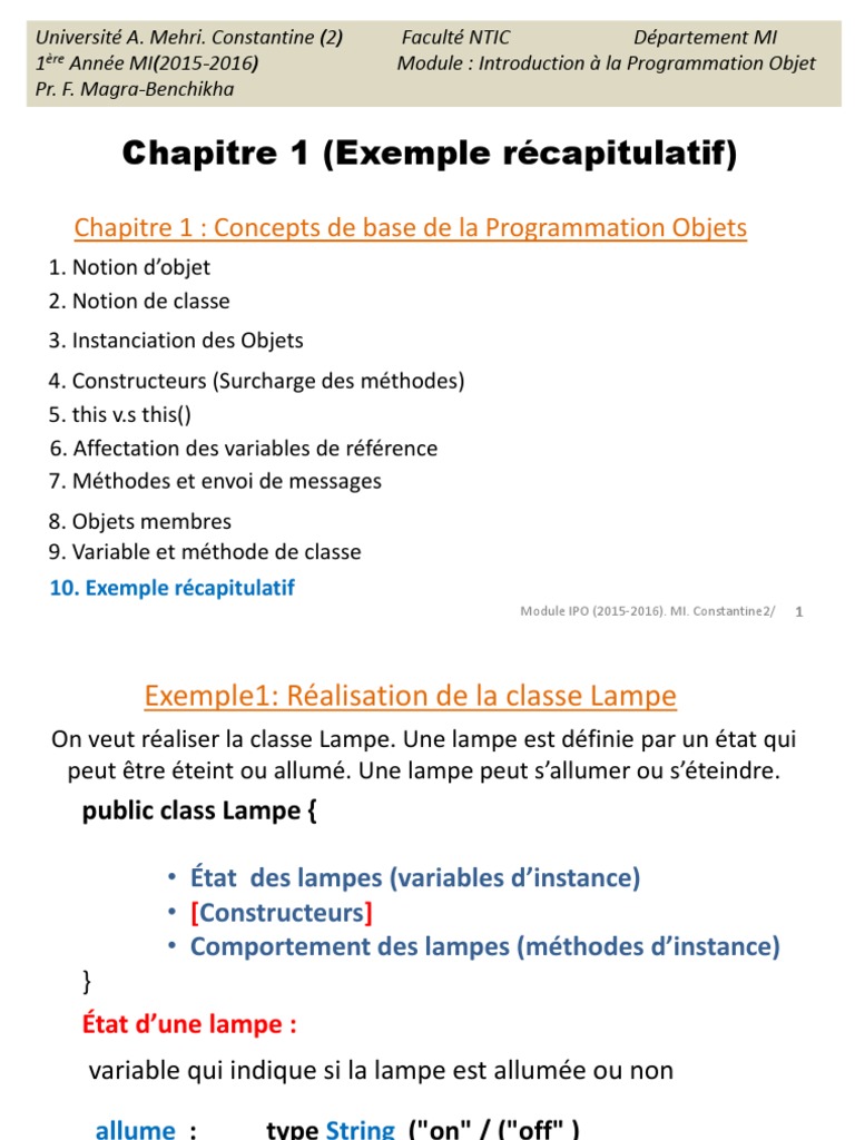l1 Ipo Chapitre2 | PDF | Classe (informatique) | Java (Langage de programmation)