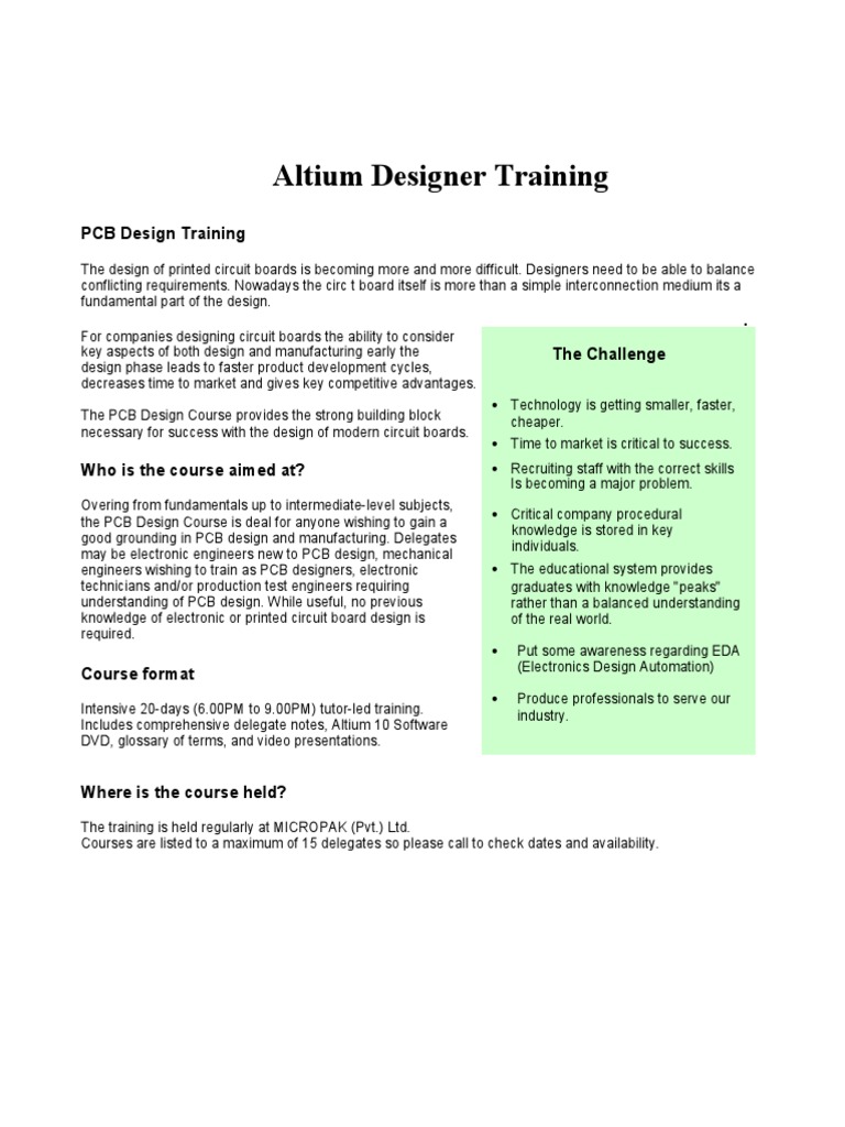 Altium Designer Course | PDF | Printed Circuit Board | Electronic ...