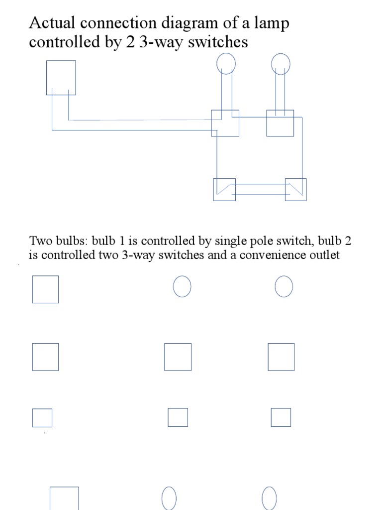 Actual Connection Diagram of A Lamp Controlled by 2 3-Way Switches | PDF